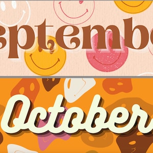 12 Month- Retro/ Hippie Classroom Theme Google Classroom Header/ Banner ...