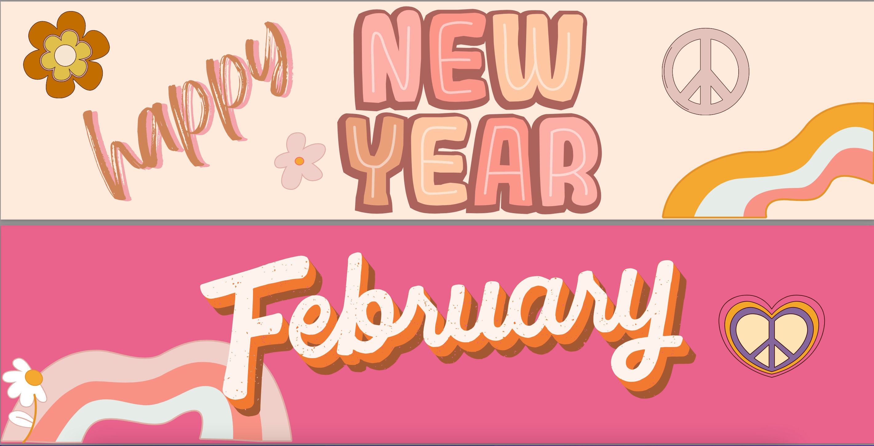 12 Month Retro/ Hippie Classroom Theme Google Classroom - Etsy