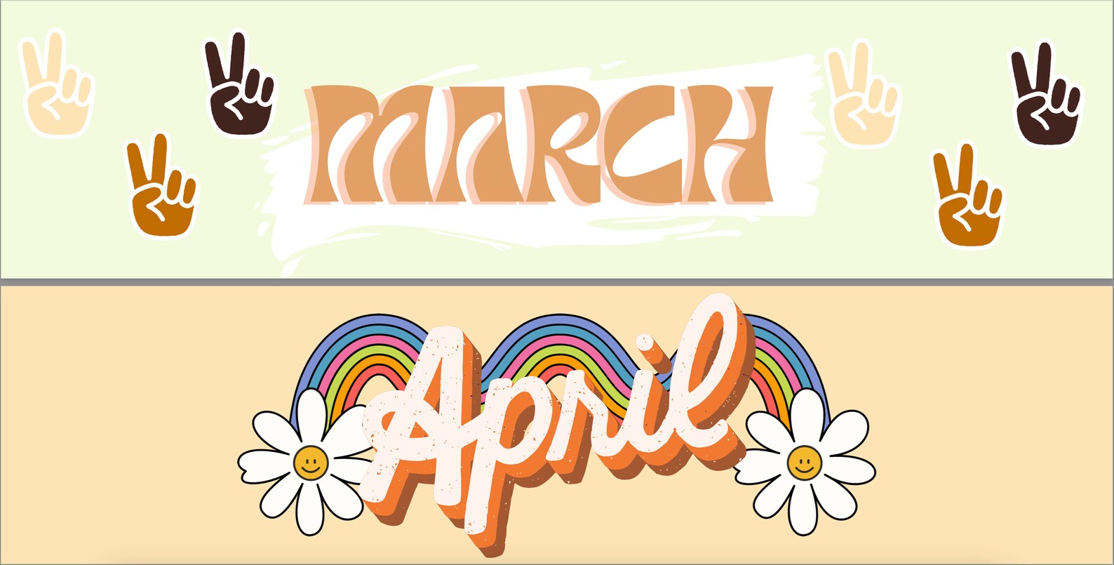 12 Month Retro/ Hippie Classroom Theme Google Classroom - Etsy