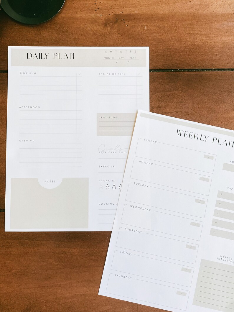 Laminated| Daily & Weekly Planner Bundle - Etsy