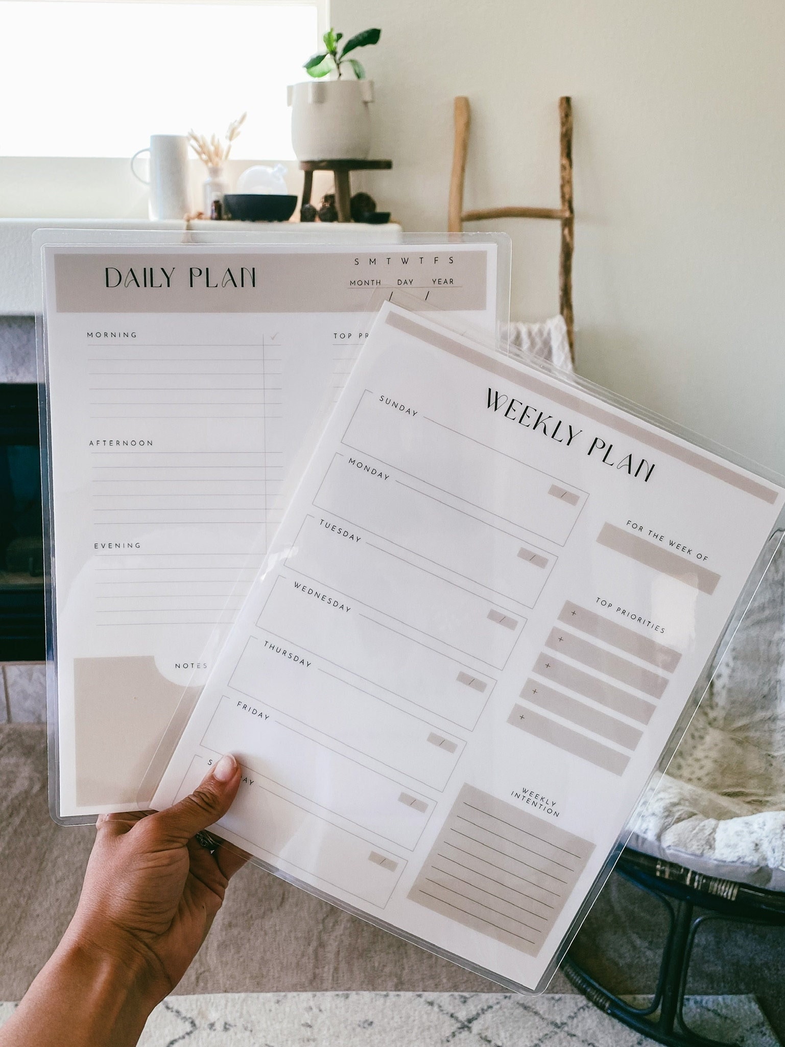 Laminated| Daily & Weekly Planner Bundle - Etsy