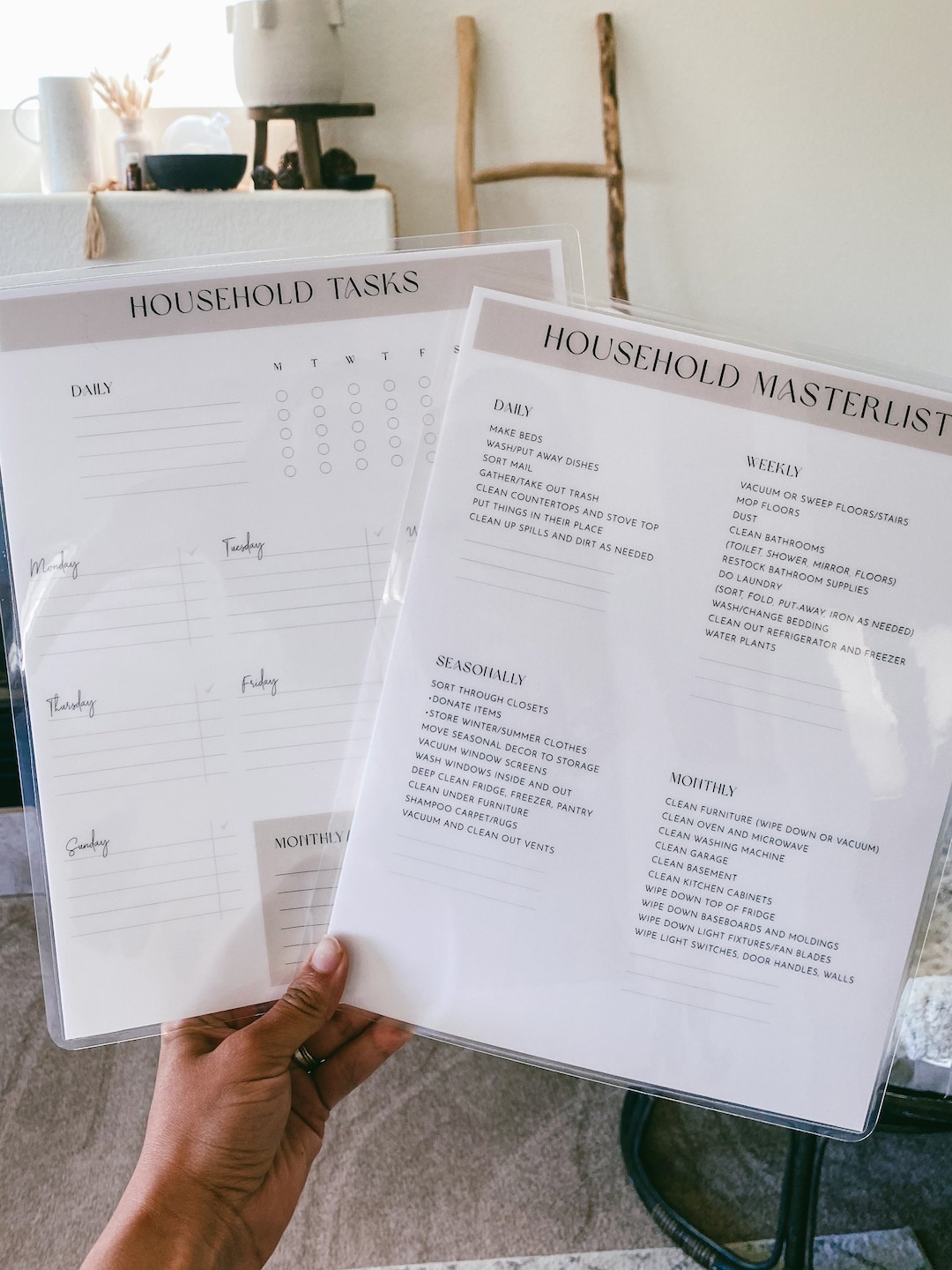 Laminated | Household Task & Masterlist - Etsy