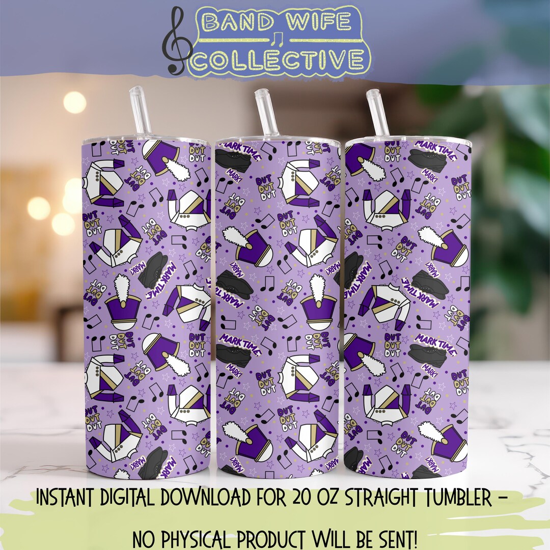 PURPLE & GOLD Marching Band Tumbler Wrap ∣ Digital File Instant ...