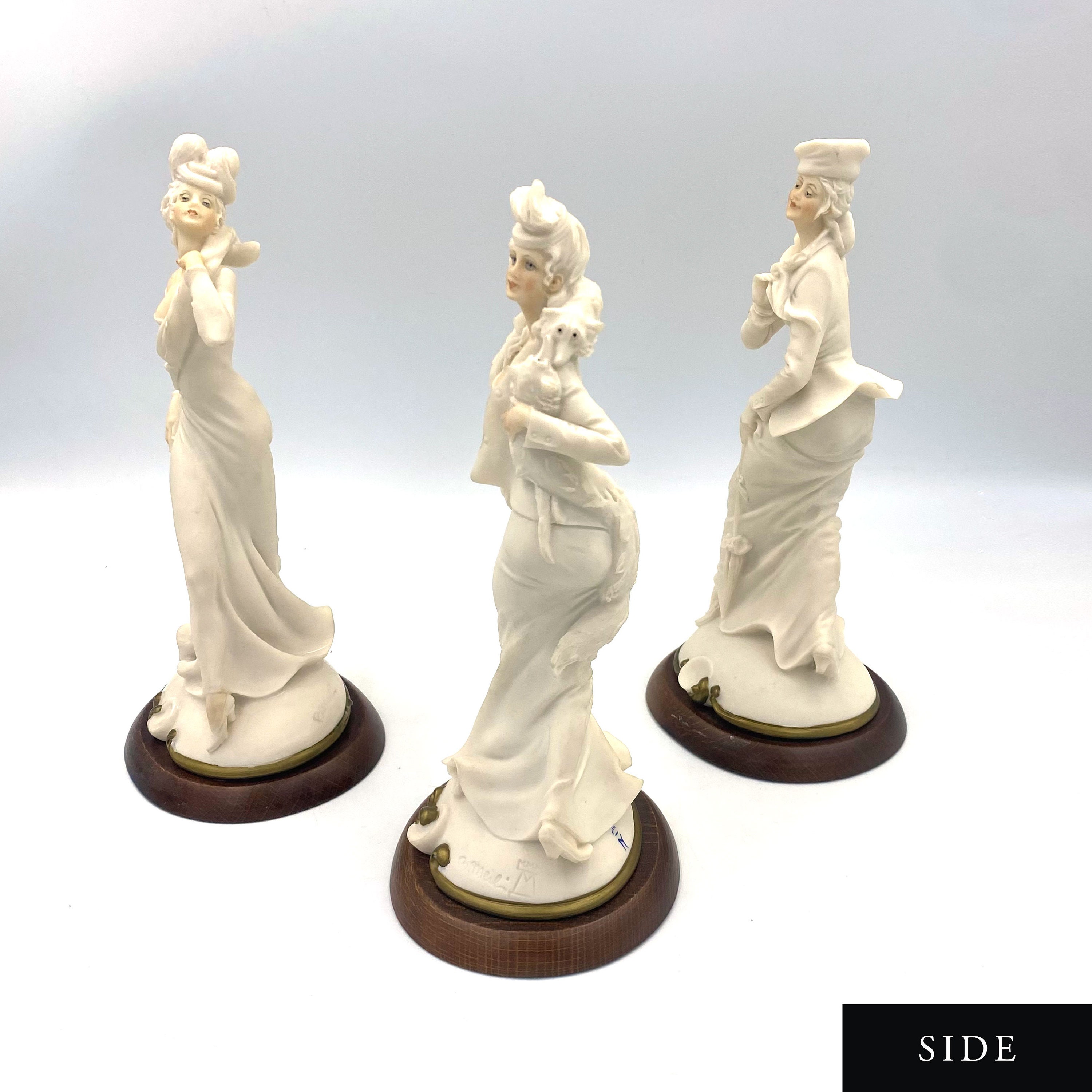 3x Bruno Merli White Fashion Figures figurine, Statue, Capodimonte ...
