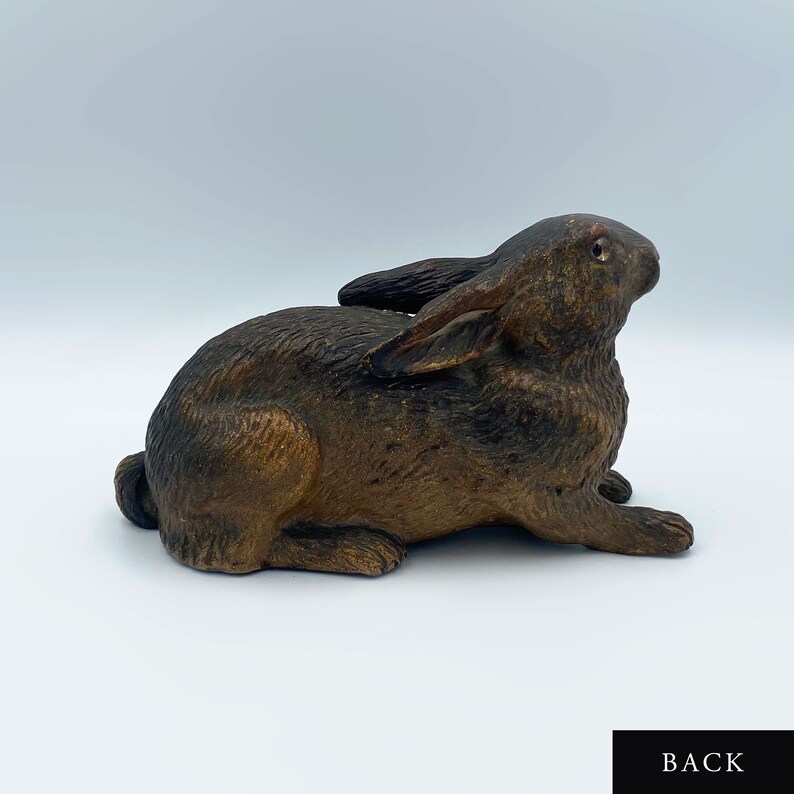 RARE Early 20th Century Cold Painted Terracotta Hare With Glass Eyes ...