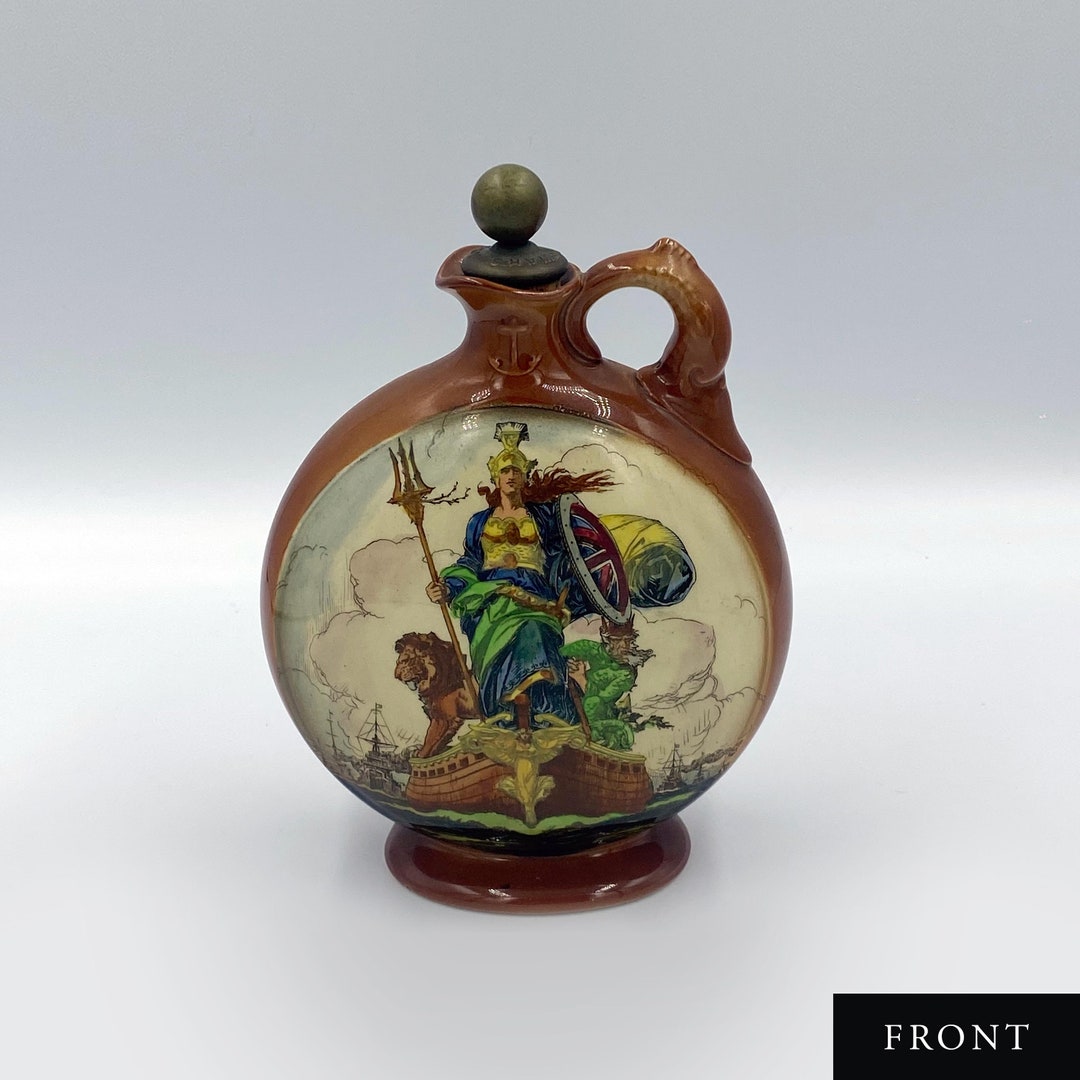 Royal Doulton peace Flagon/britannia Dewars Whisky Flask china ...