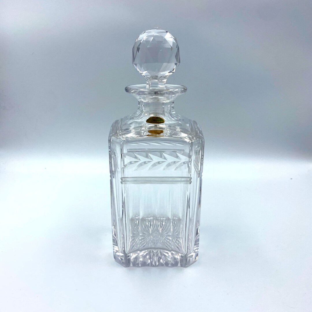 Vintage Stuart Crystal Cut senator Square Spirit Decanter glass ...