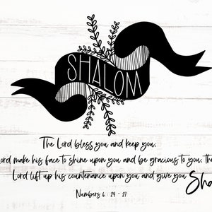 SHALOM Print - Aaronic Blessing Wall Art - Hebrew Wall Art - Jewish ...