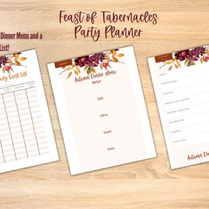 Feast of Tabernacles Party Planner Printable | Fall Feast Printable ...