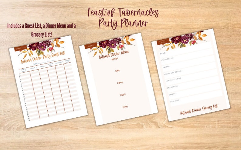 Feast of Tabernacles Party Planner Printable Fall Feast Printable Fall ...