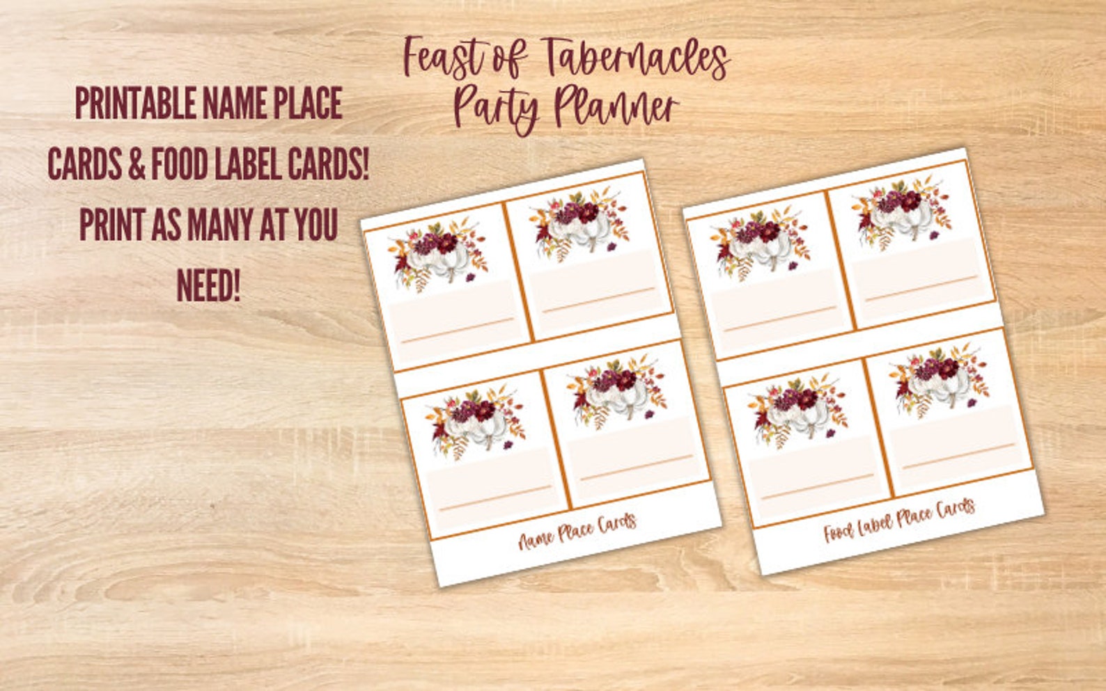 Feast of Tabernacles Party Planner Printable | Fall Feast Printable ...