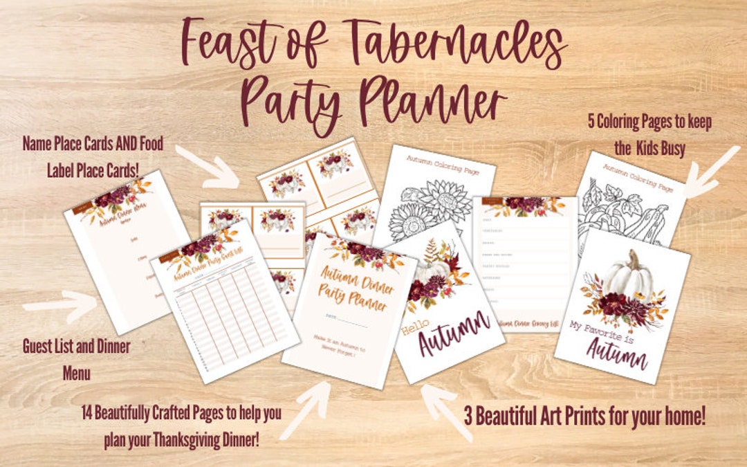 Feast of Tabernacles Party Planner Printable | Fall Feast Printable ...
