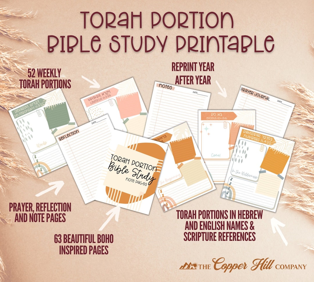 TORAH PORTION BIBLE Study Printable | Torah Portion | Yeshua Bible ...