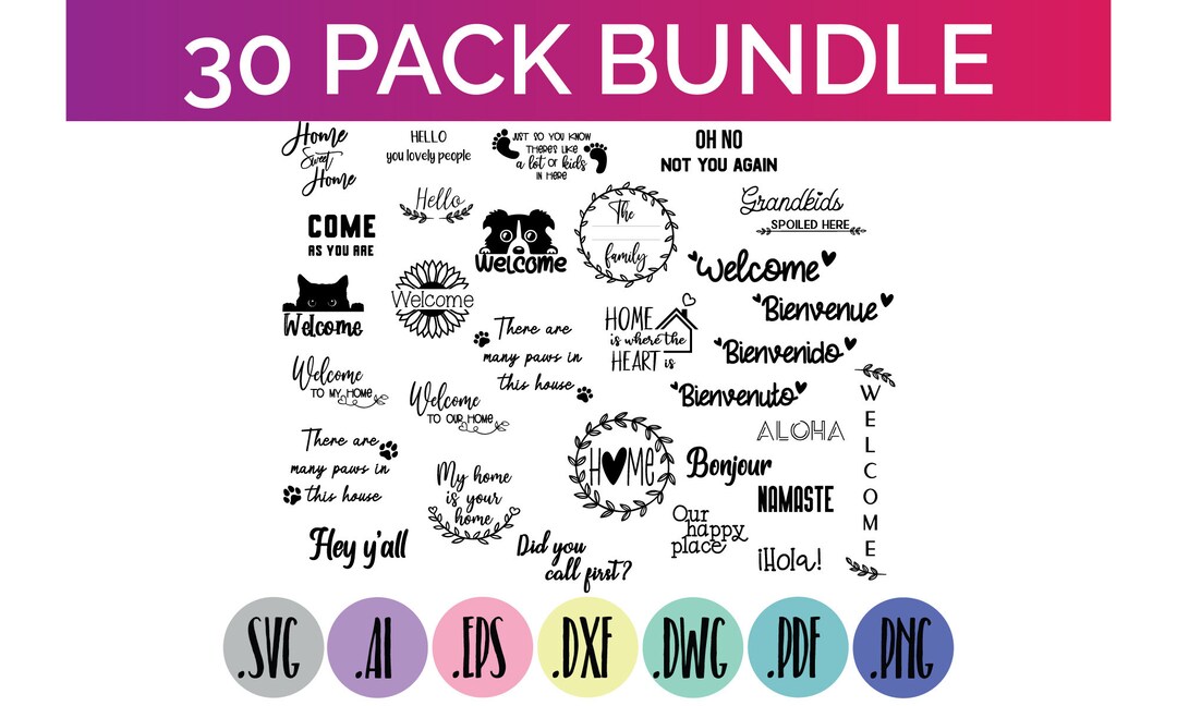 Welcome Sign SVG Entryway Svg Porch Sign 30 Bundle SVG - Etsy