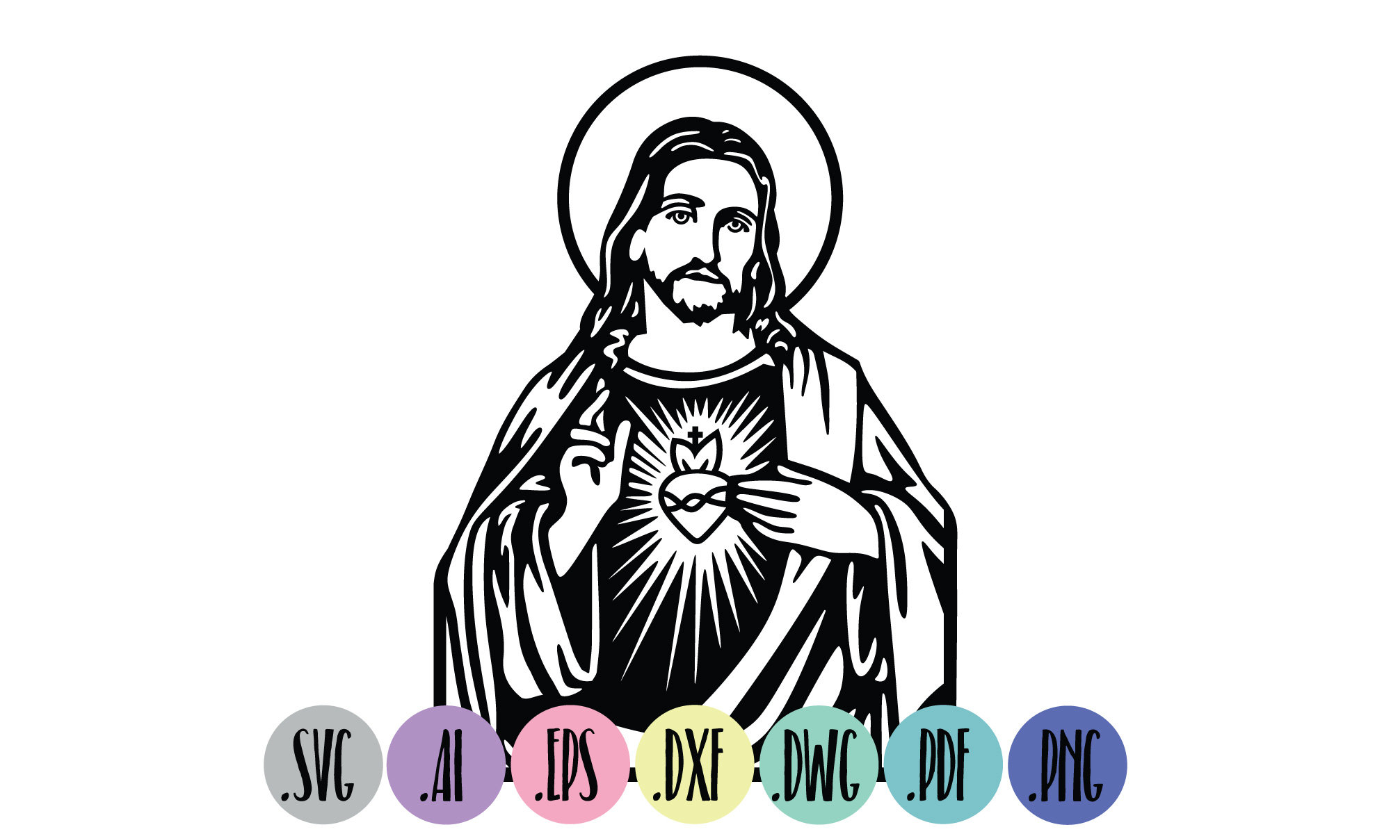 Sacred Heart of Jesus SVG | Faith, Religion Cut File (digital Download ...