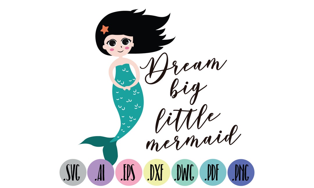 Buy Little Mermaid Design SVG Cute SVG Cut File Instant Online in India ...