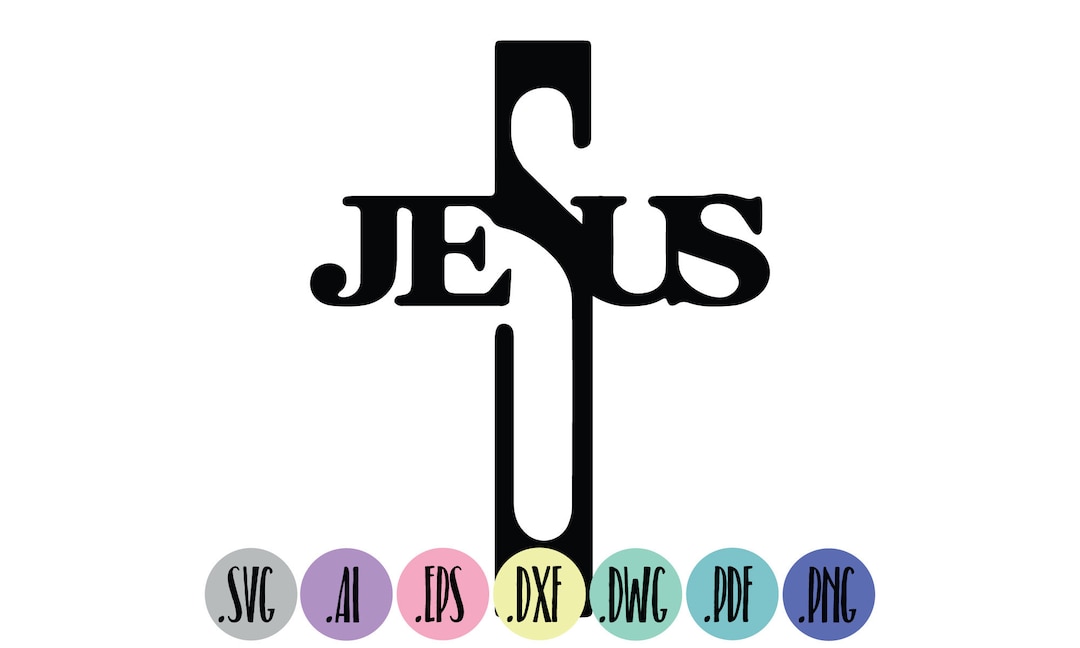 Jesus Name Cross SVG | Religious Cut File (digital Download) - Etsy