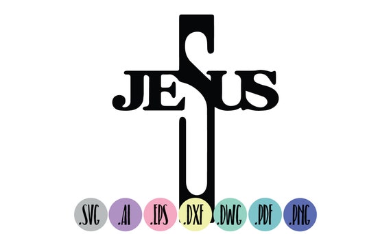 Jesus Name Cross SVG Religion Faith Cut File Instant | Etsy
