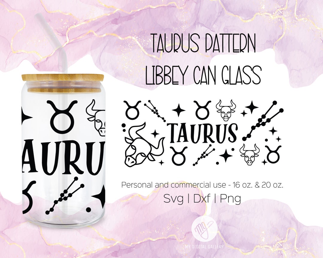Taurus Zodiac Libbey Glass Cut File, SVG, DXF, PNG - Etsy Canada