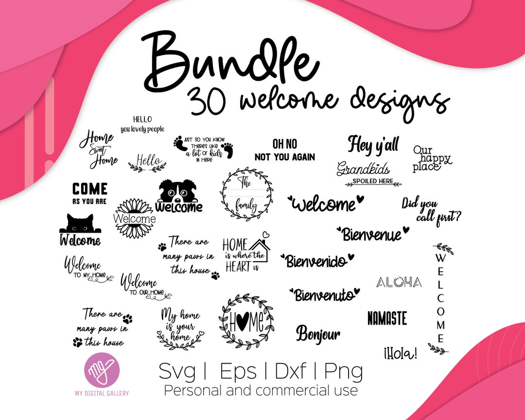 Welcome Sign SVG | Entryway Svg | Porch Sign | 30 Bundle SVG | Cut File ...