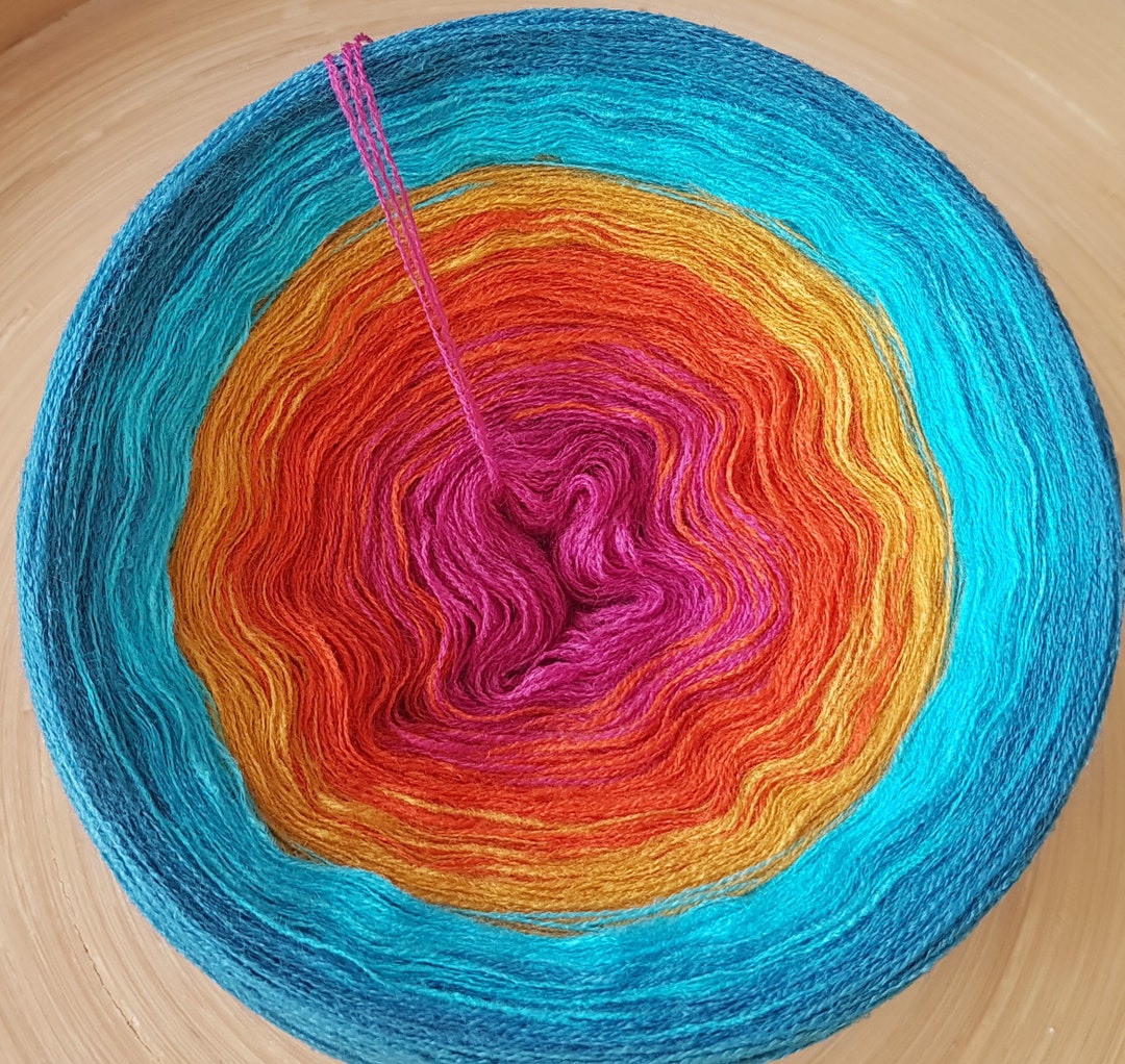 Gradient Cake Yarn, Ombre Yarn Cake, Color Change Yarn, 3 Ply, Ombre ...
