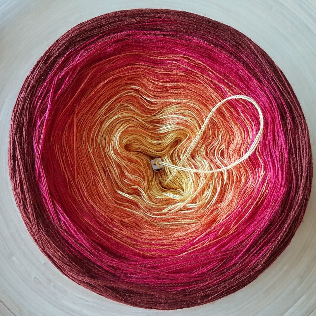 Gradient Ombre Yarn Cake: 3 Ply Cotton/acrylic Blend - Etsy