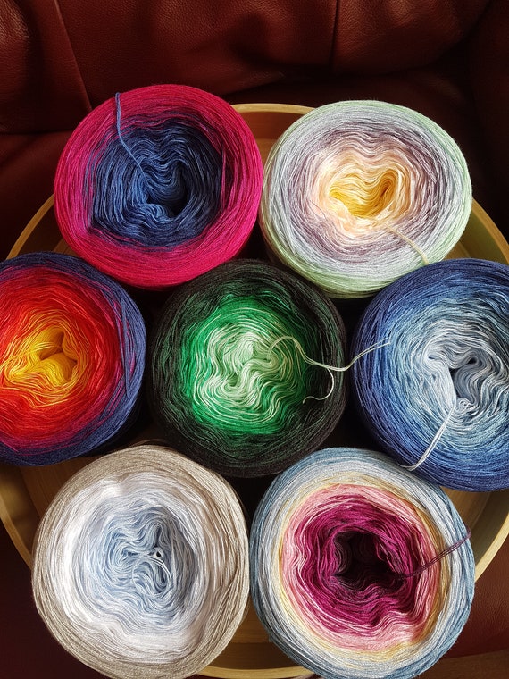 Make Your Own Colourway Gradient Yarn Cake 3 Ply Ombre Yarn | Etsy