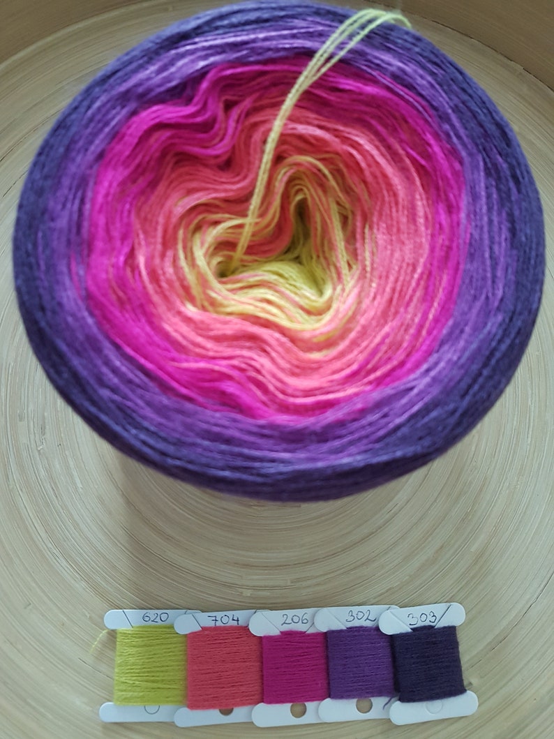 Gradient Cake Yarn Ombre Yarn Cake Color Change Yarn 3 Ply - Etsy