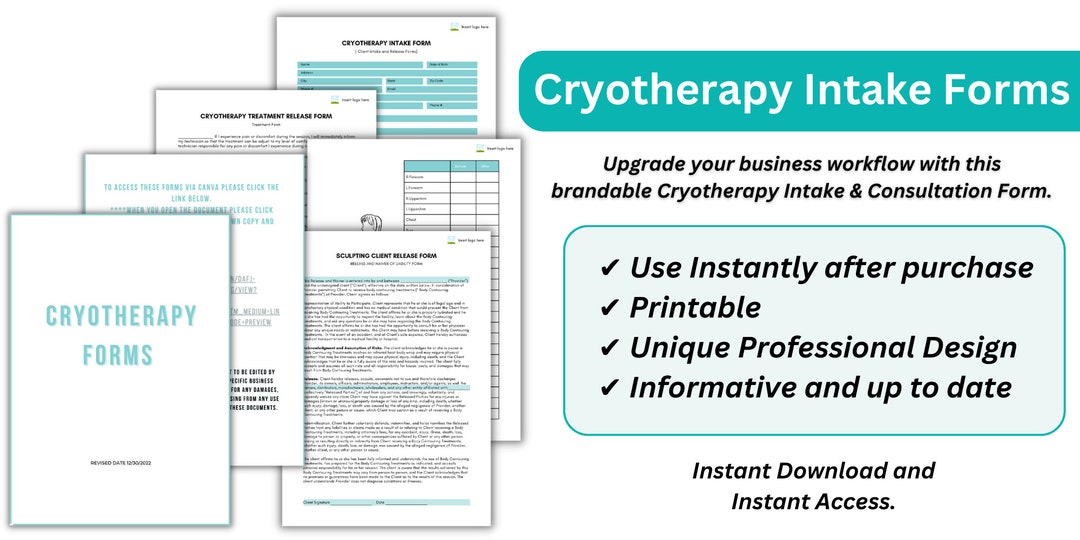 Cold Therapy Treatment Consent Form Ice Therapy Consent Form - Etsy