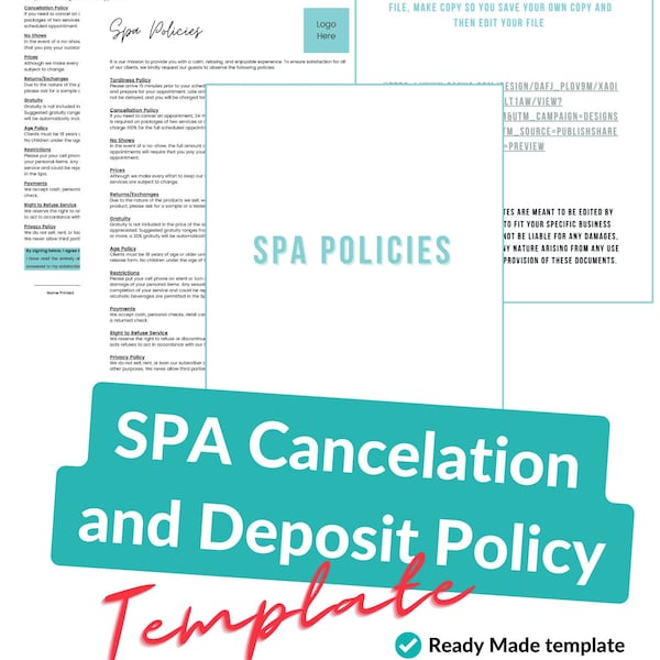 Salon Policy Template - Etsy