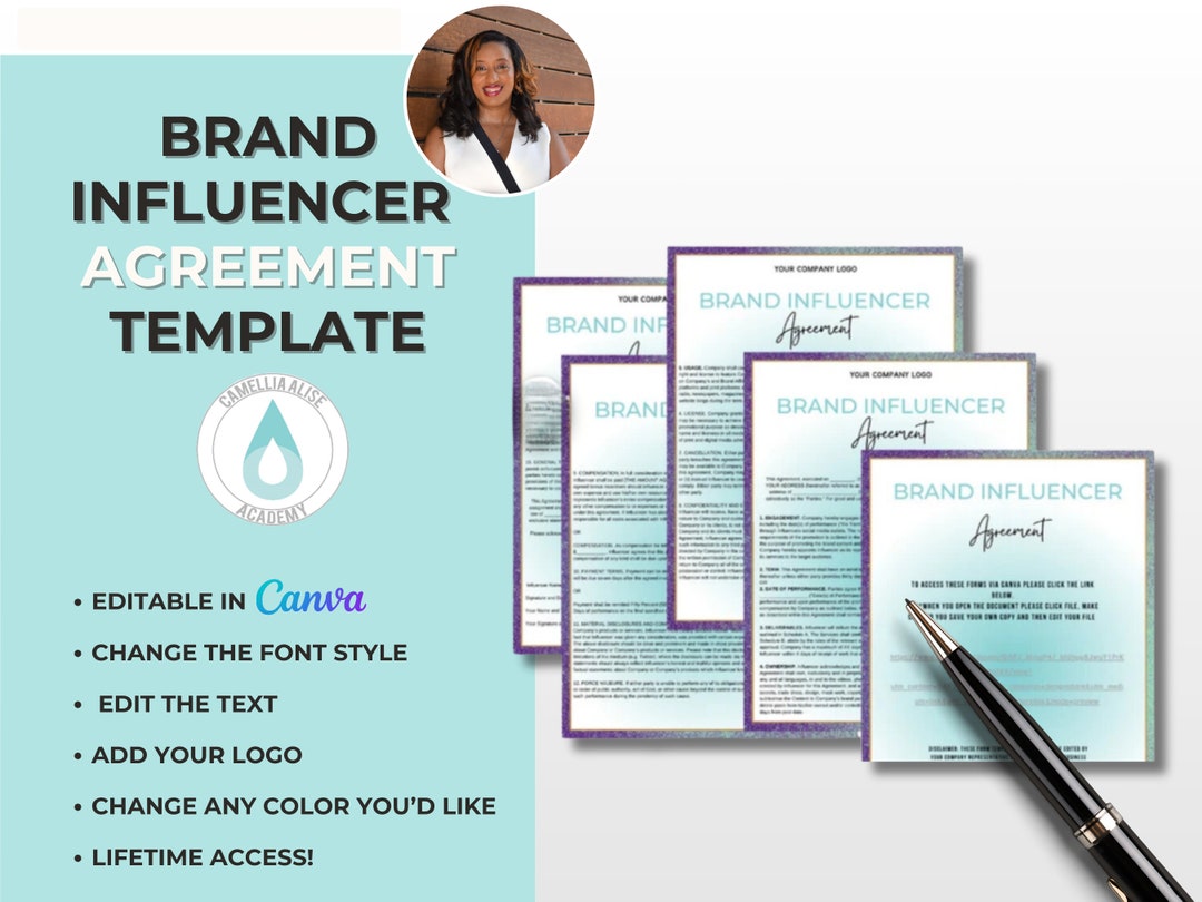 Brand Influencer Agreement Template | Collaboration Contract Template ...