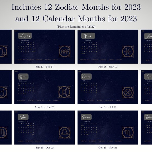 Desktop Wallpaper 2023 Zodiac - Etsy