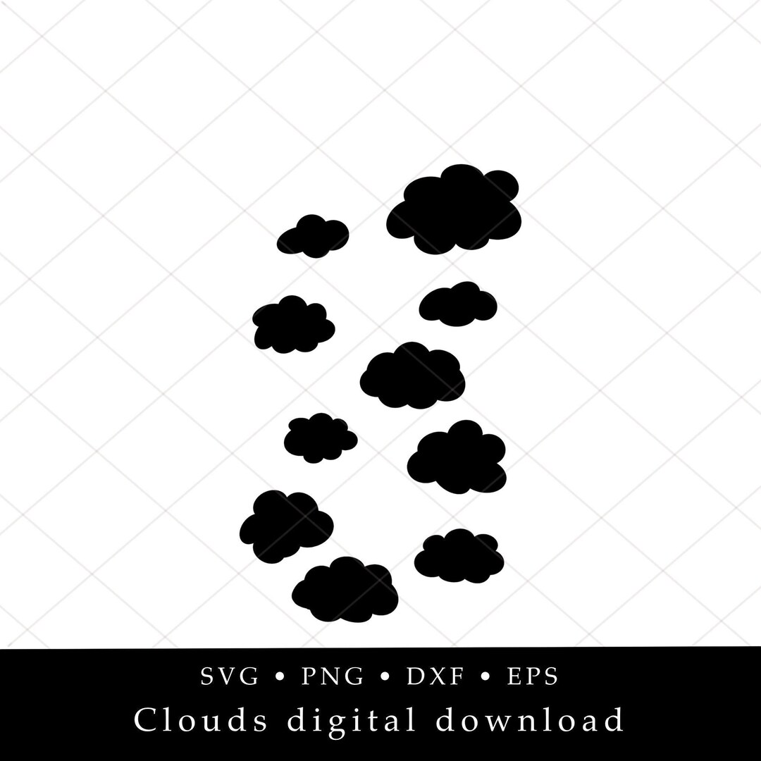 Cloud Cut Files | Cloud Silhouette | Cute Clouds | Cute Cloud SVG ...