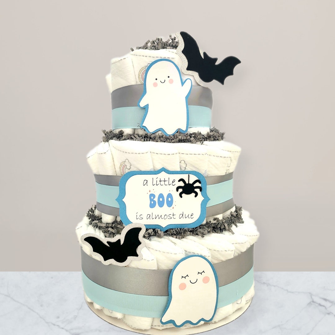 Little Boo Diaper Cake Blue Little Boo Halloween Baby Shower - Etsy