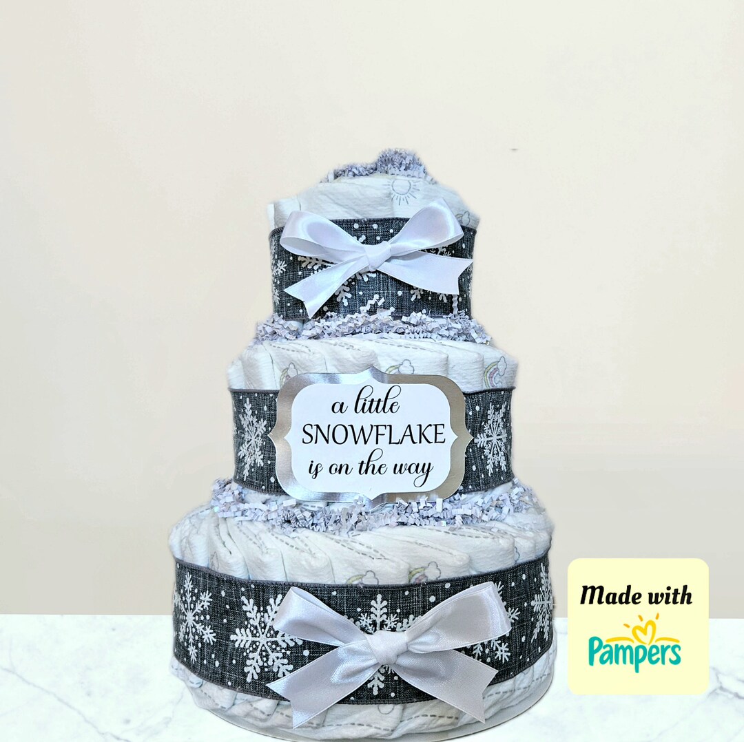 Little Snowflake Diaper Cake Winter Wonderland Neutral Baby - Etsy