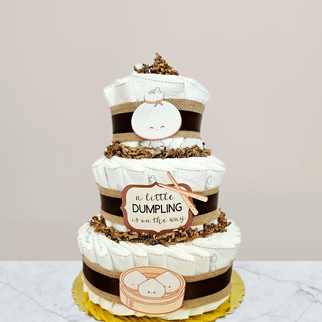 Little Dumpling Baby Shower Gift Diaper Cake, Dumpling Baby Shower ...