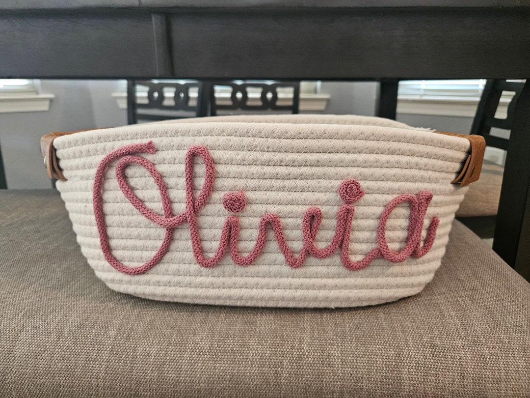 Personalized Basket Baby Gift Basket Rope Cotton Basket Baby Gift ...