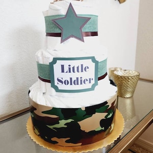 Military Diaper Cake Army Baby Shower Centerpiece Little - Etsy