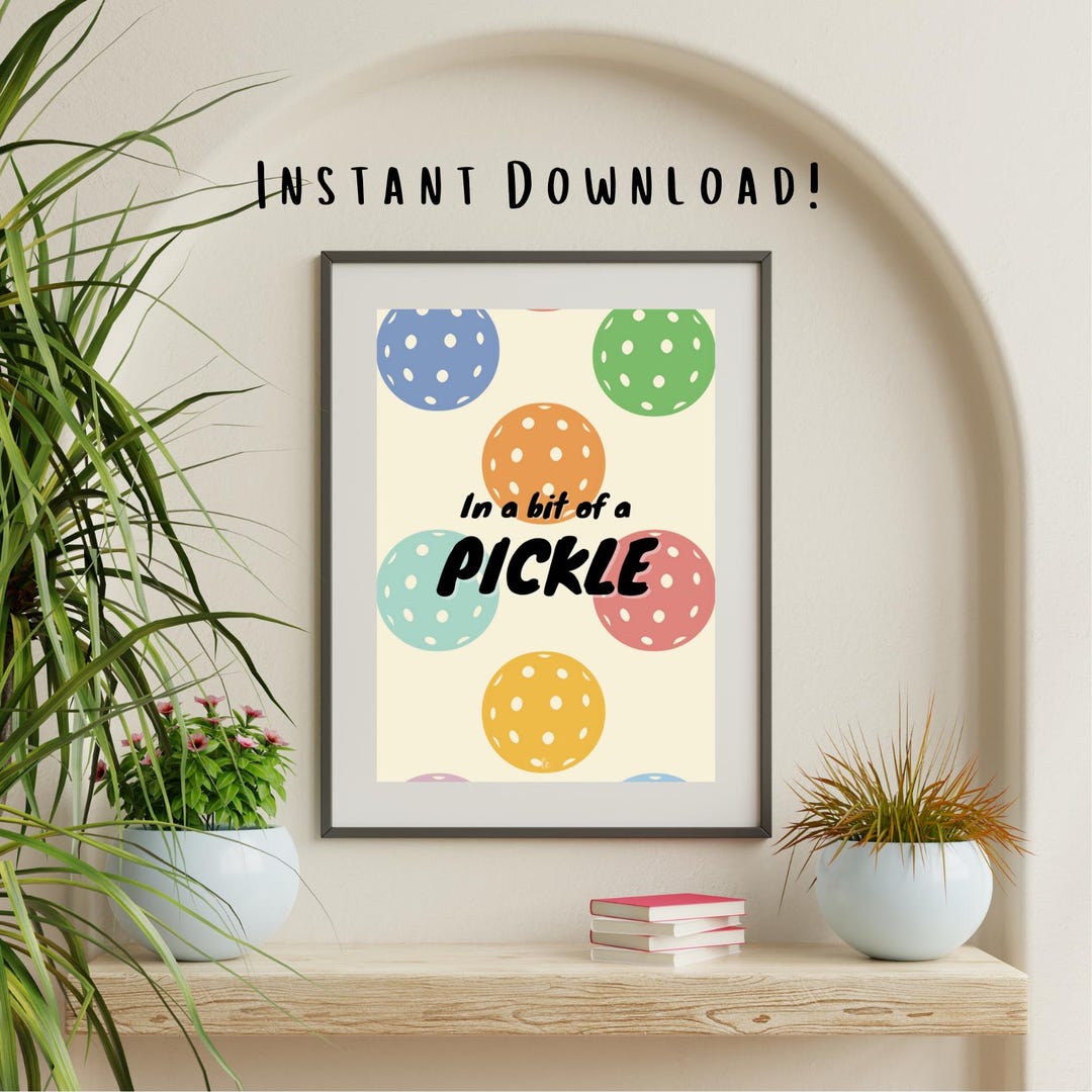 Pickleball Poster Set Printable | 3 Hand-drawn Wall Art Downloads ...