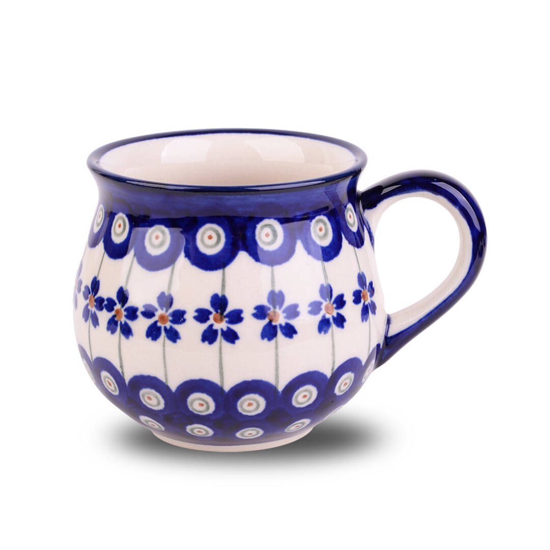 Boleslawiec Mug 220ml/7,5 Fl Oz, Hand Painted Ceramic Polish Stoneware ...