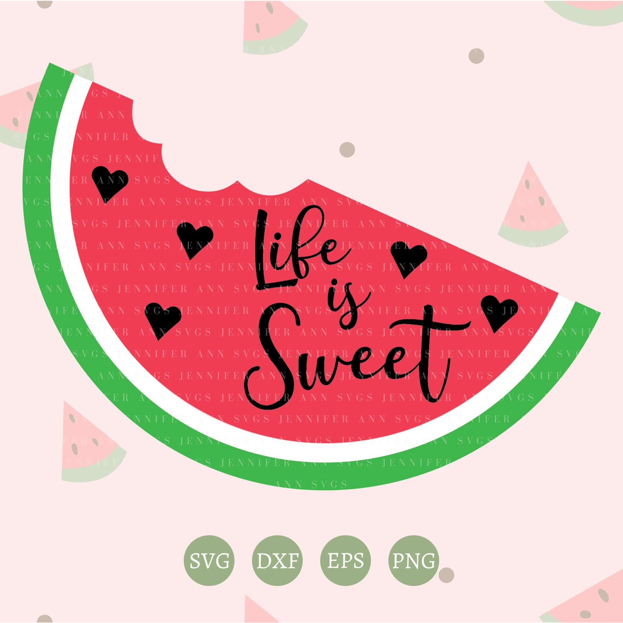 Watermelon SVG- Life is Sweet Cut Files- Summer Digital Image - Etsy