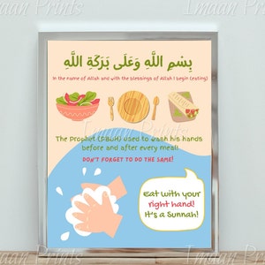 Eating Dua Print for Kids Room, Kitchen, Classroom| Instant Download ...
