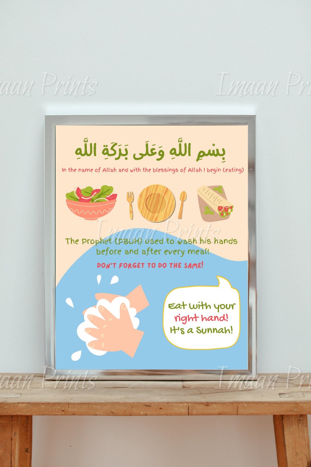 Eating Dua Print for Kids Room, Kitchen, Classroom| Instant Download ...
