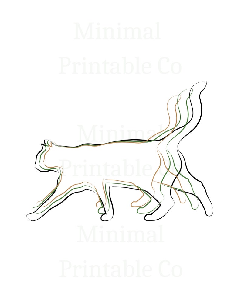Trippy Cat Cat Line Drawing Art Abstract Cat Pets Printable - Etsy Ireland