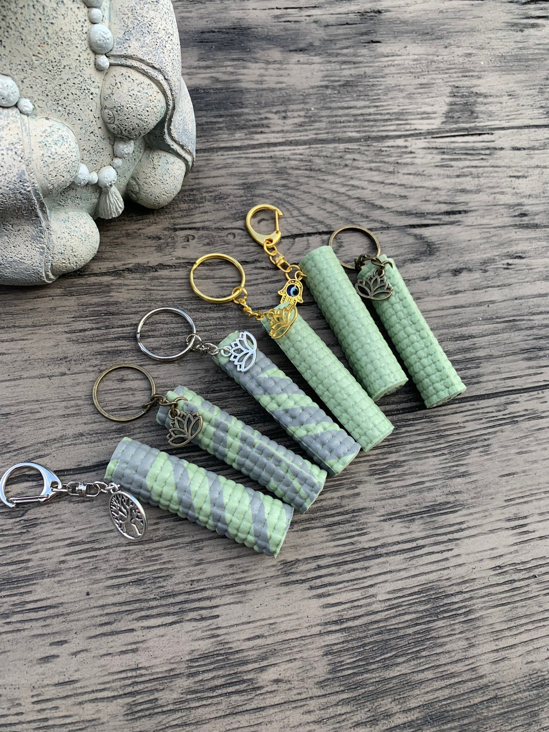 Yoga Mat Keychain Sage Color, Yoga Gift, Yoga Teacher, Goodie Bag Gift ...