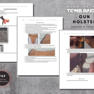 Tomb Raider Gun Holster Pattern & Tutorial for Lara Croft Cosplay DIY Blueprint PDF Digital ...