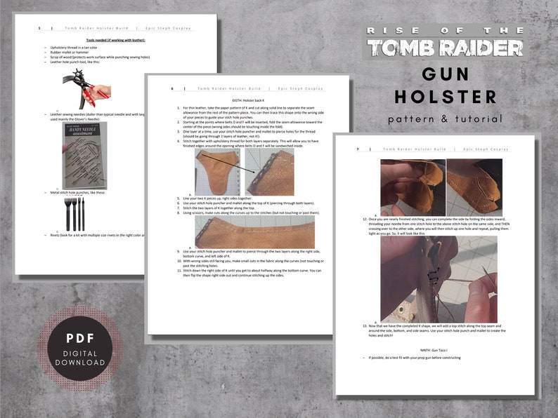 Tomb Raider Gun Holster Pattern & Tutorial for Lara Croft Cosplay DIY ...