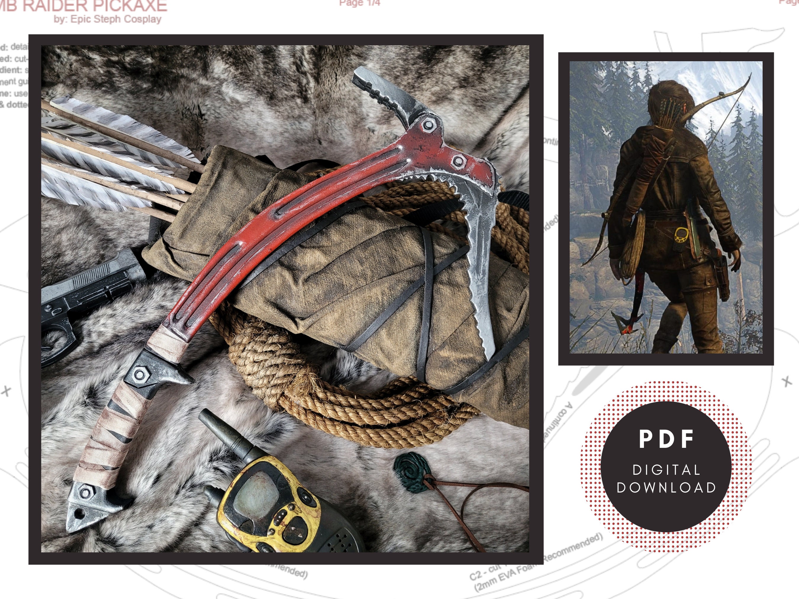 Tomb Raider Pickaxe Pattern & Tutorial for Lara Croft Cosplay DIY ...