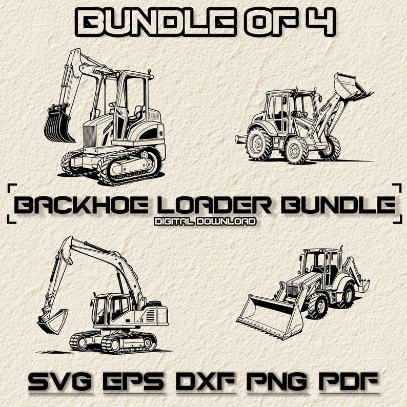 Backhoe SVG, Bucket Loader Svg, Tractor Svg, Dirt Tractor Svg, Backhoe ...