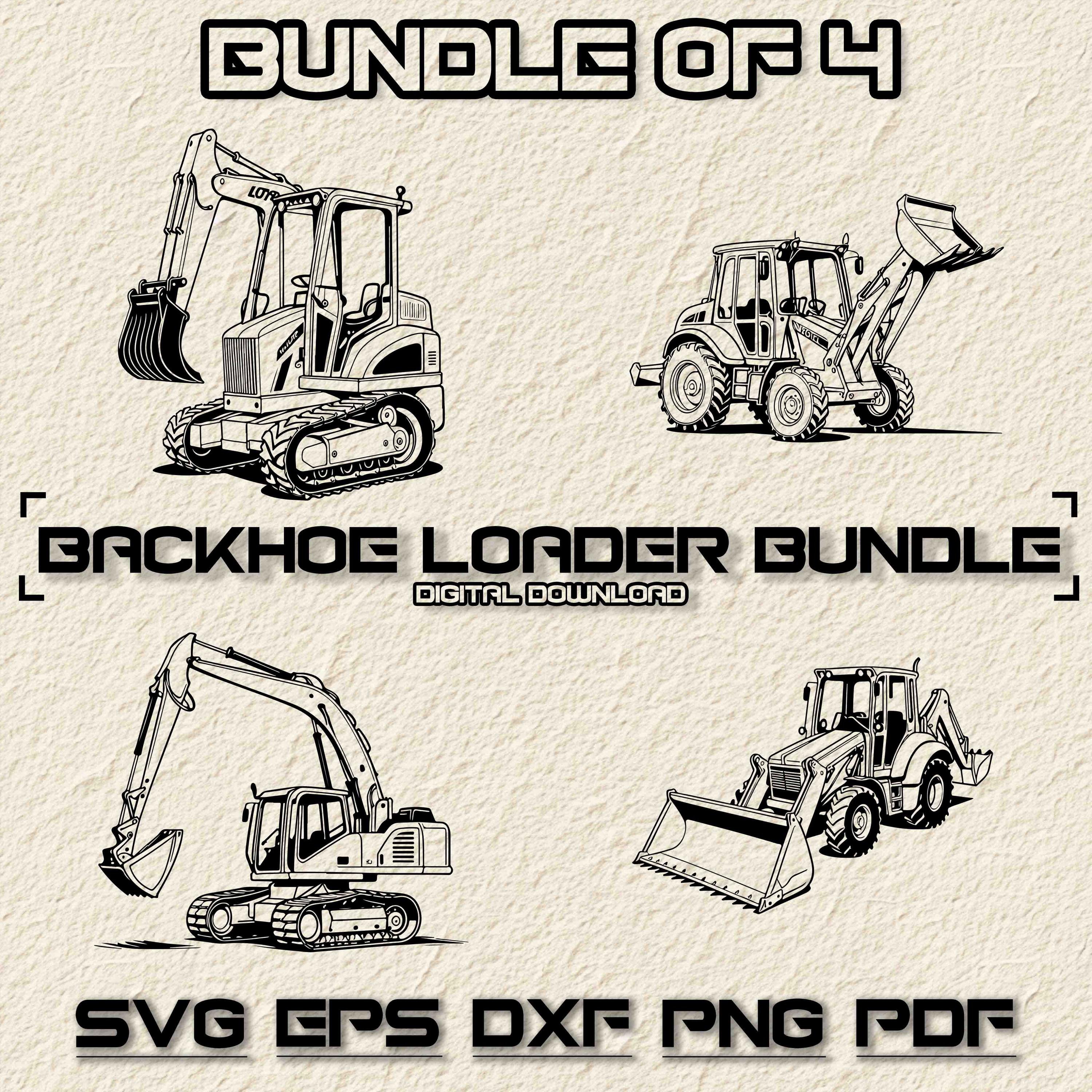 Backhoe SVG, Bucket Loader Svg, Tractor Svg, Dirt Tractor Svg, Backhoe ...
